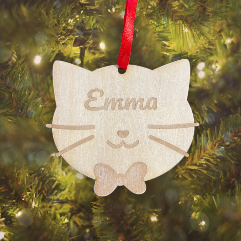Suspension de Noël - Chat mignon - Personnalisable - Jymm